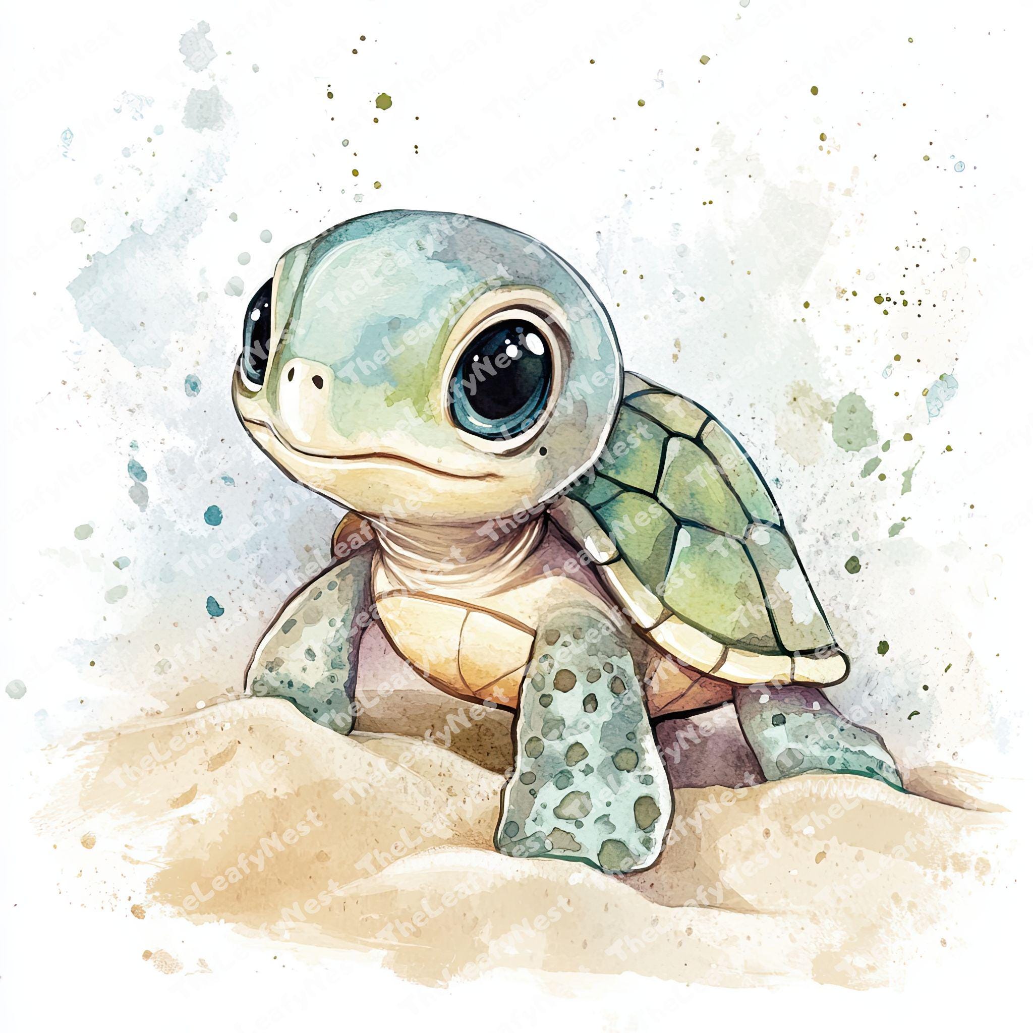 6 Cartoon Turtle | Cute Turtle | Chibi Turtle | Cute Clipart |printable ...