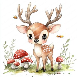 9 Cartoon Deer | Cute Deer | Chibi Deer | Cute Clipart |kawaii Deer ...