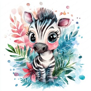 11 Cartoon Zebra | Cute Zebra | Chibi Zebra | Kawaii Zebra | Printable ...