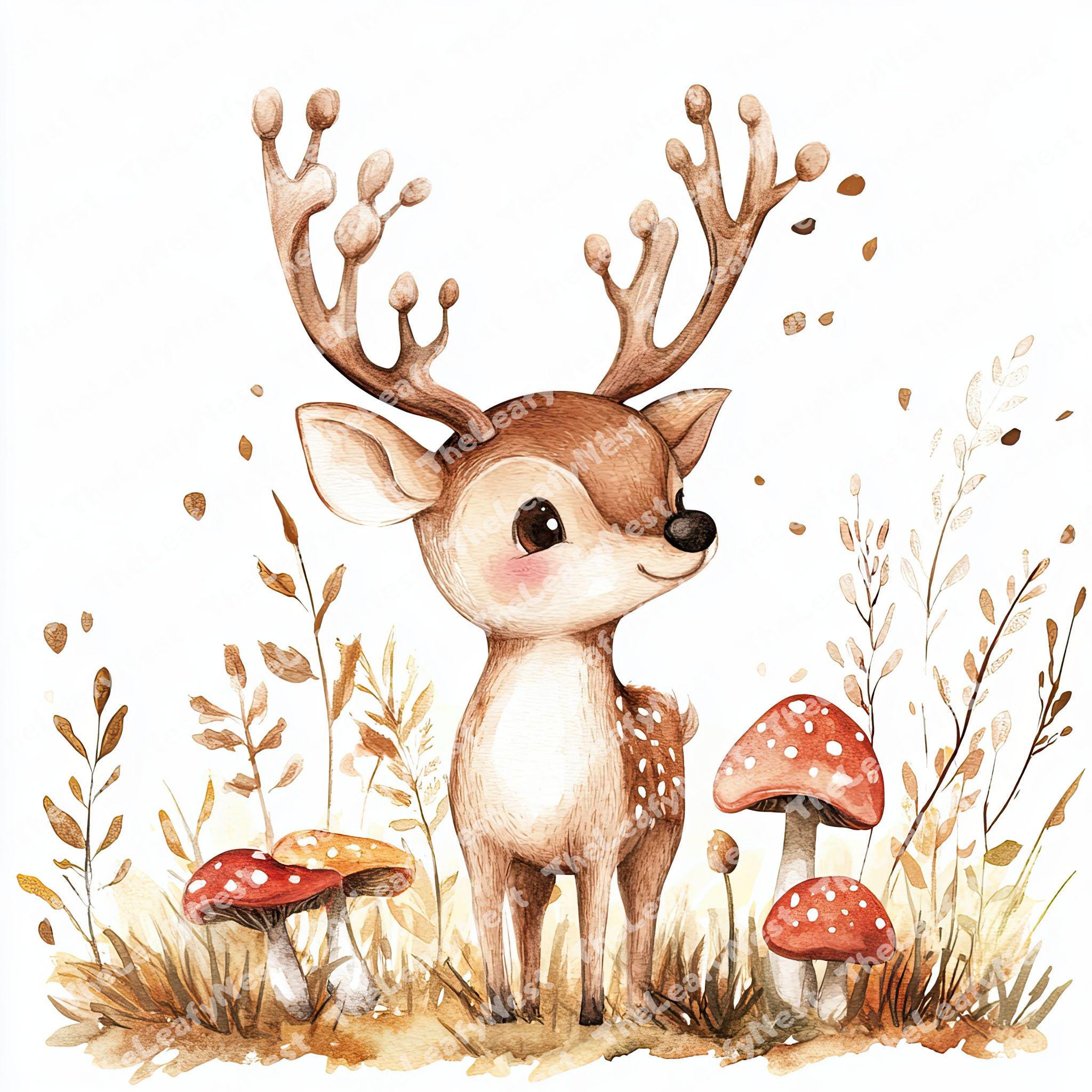 9 Cartoon Deer | Cute Deer | Chibi Deer | Cute Clipart |kawaii Deer ...