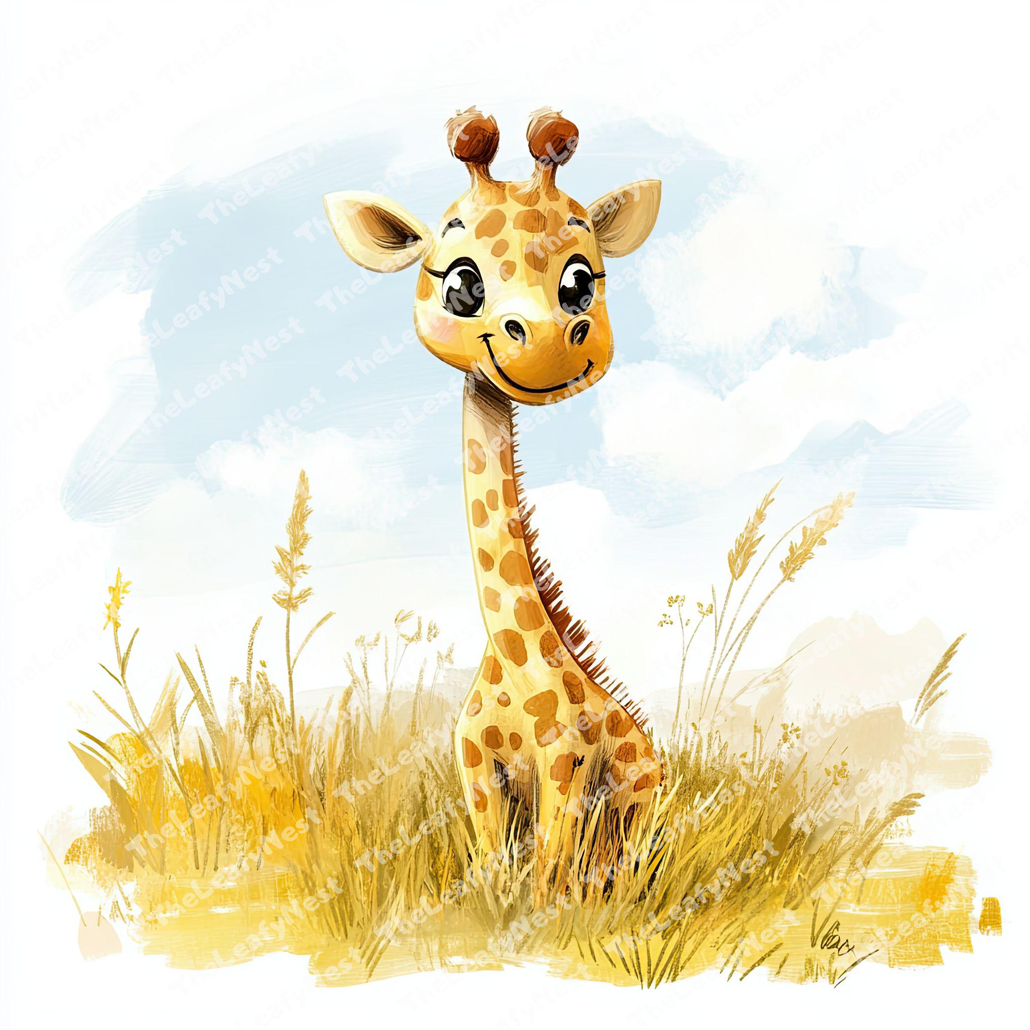 9 Cartoon Giraffe | Cute Giraffe | Chibi Giraffe | Cute Clipart ...