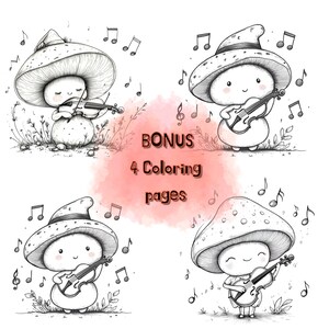 55 Violin Mushroom Clipart, Music Clipart, Whimsical Music Notes ...