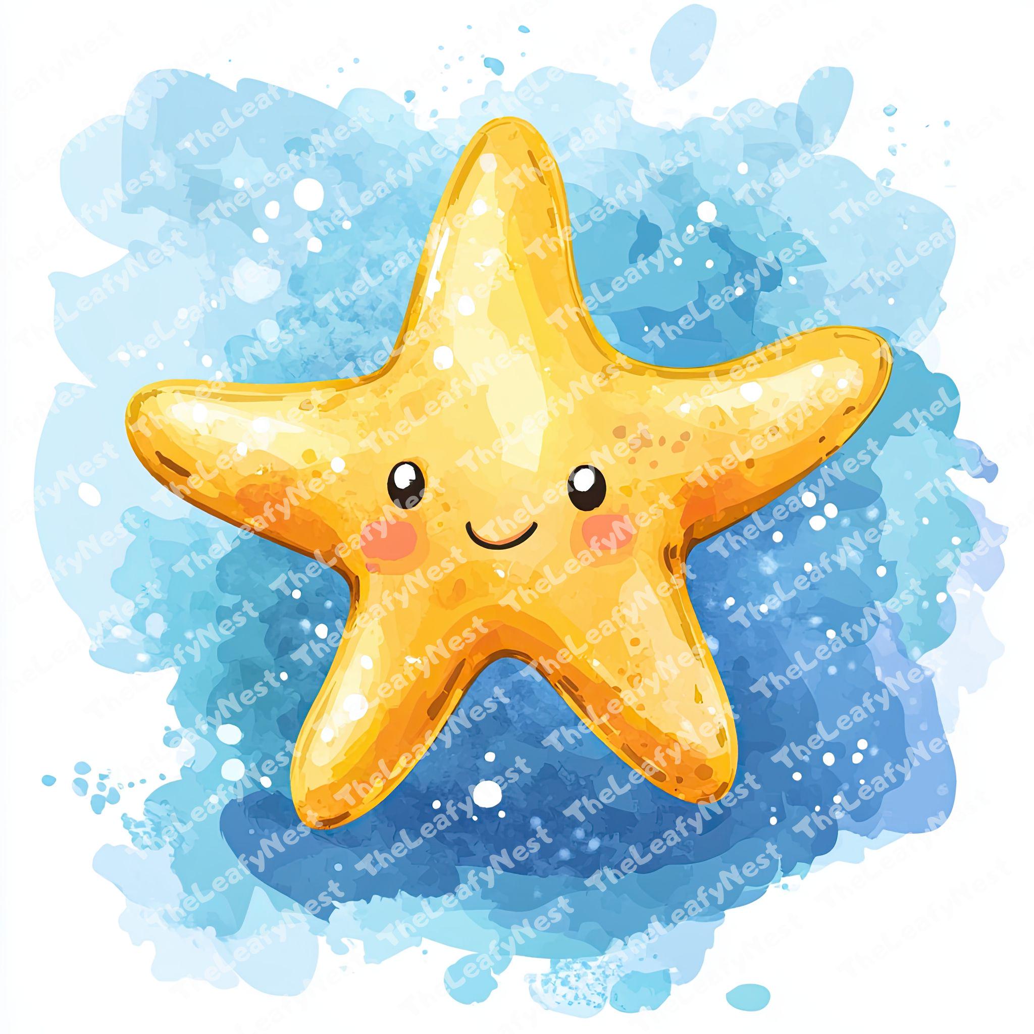 10 Cartoon Starfish | Cute Starfish | Chibi Starfish | Cute Clipart ...