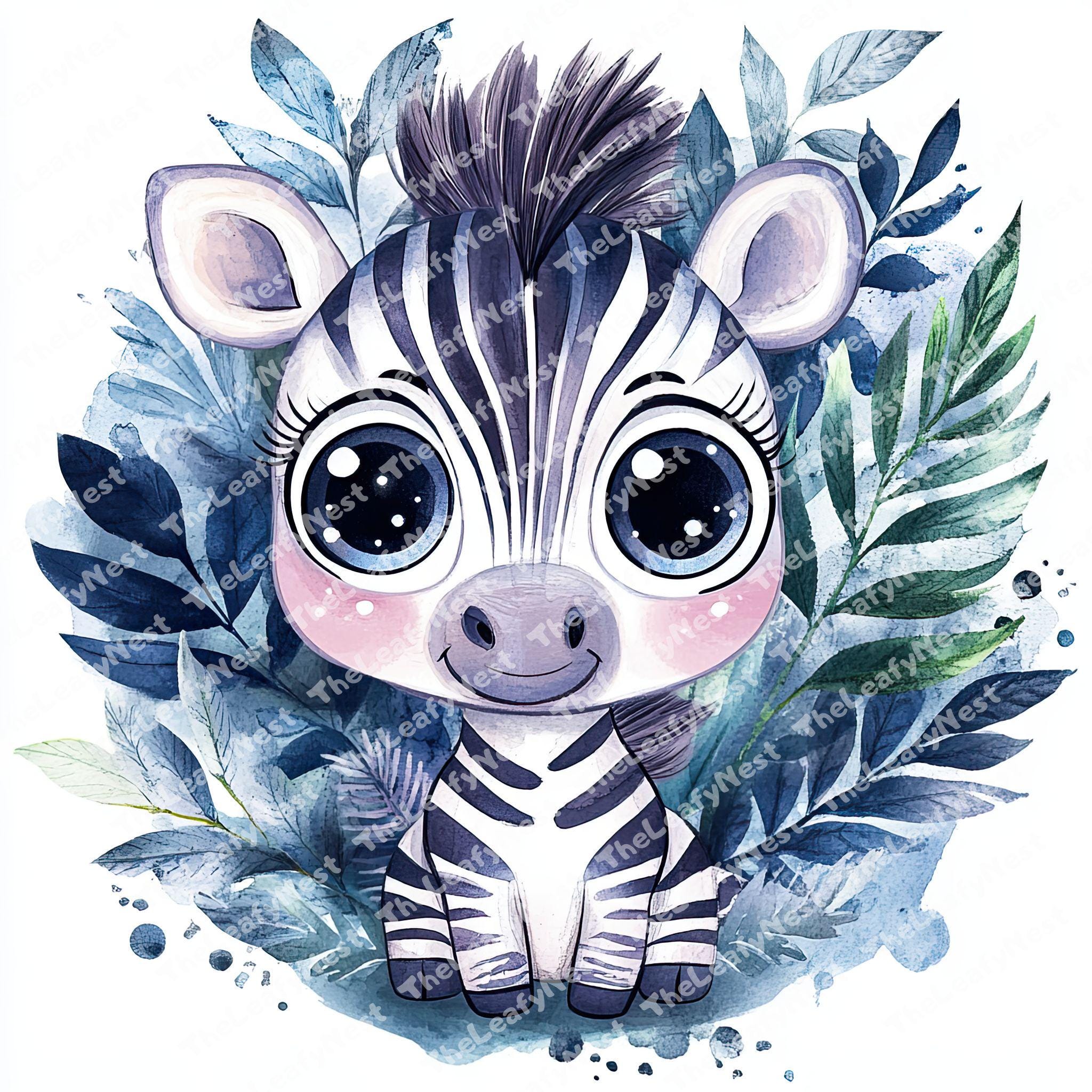 11 Cartoon Zebra | Cute Zebra | Chibi Zebra | Kawaii Zebra | Printable ...