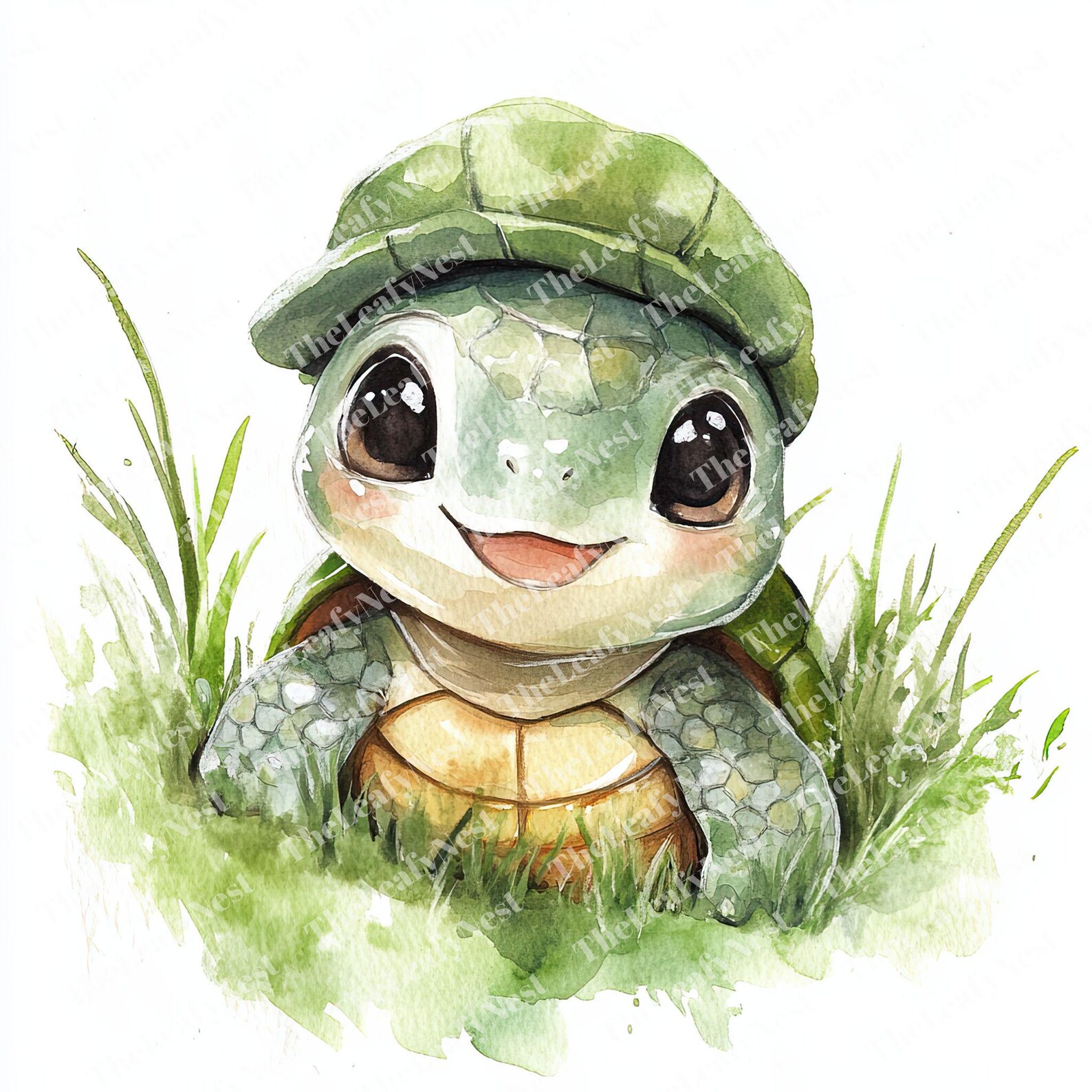11 Explorer Turtle Cartoon Clipart, Smiling Turtle Clipart,printable ...