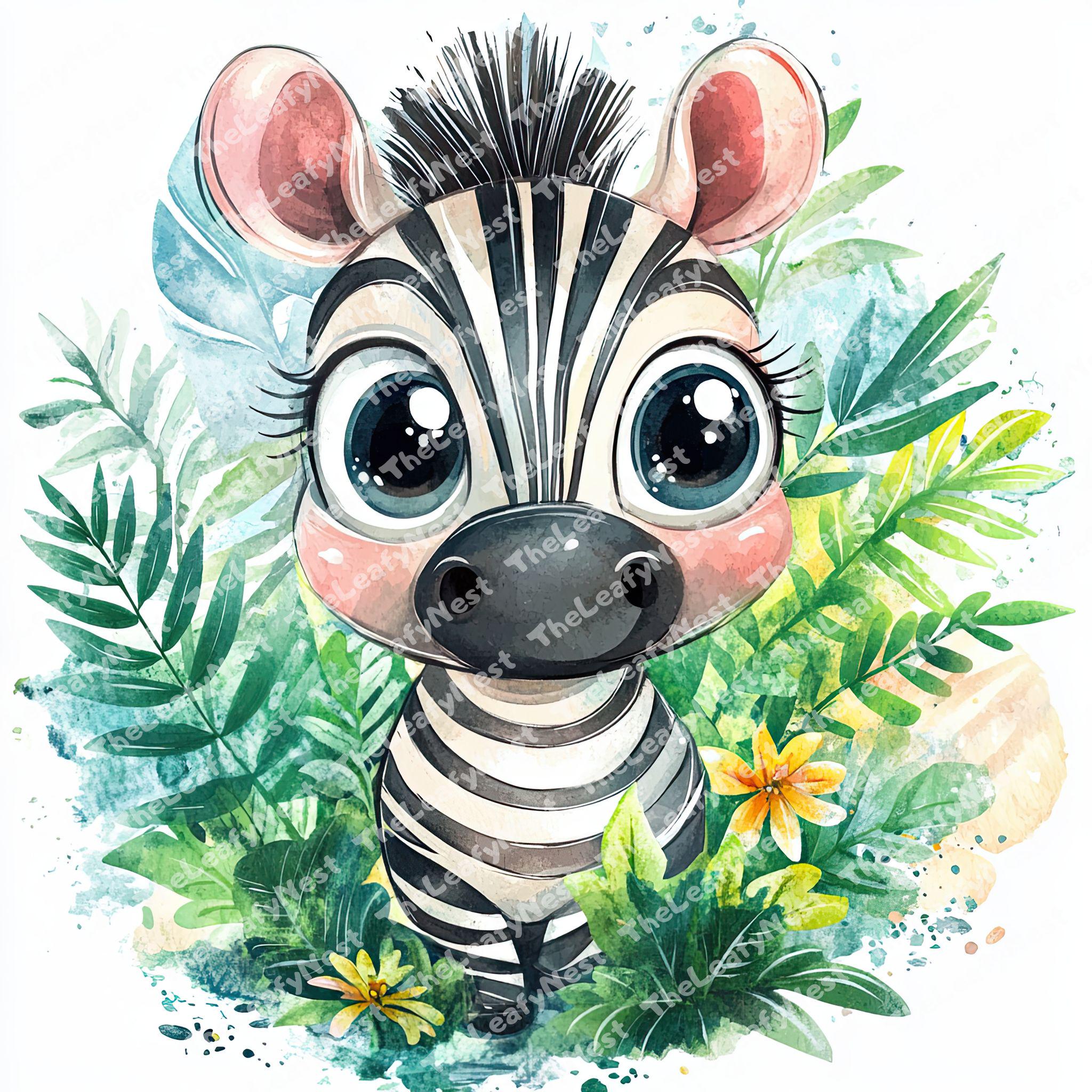 11 Cartoon Zebra | Cute Zebra | Chibi Zebra | Kawaii Zebra | Printable ...