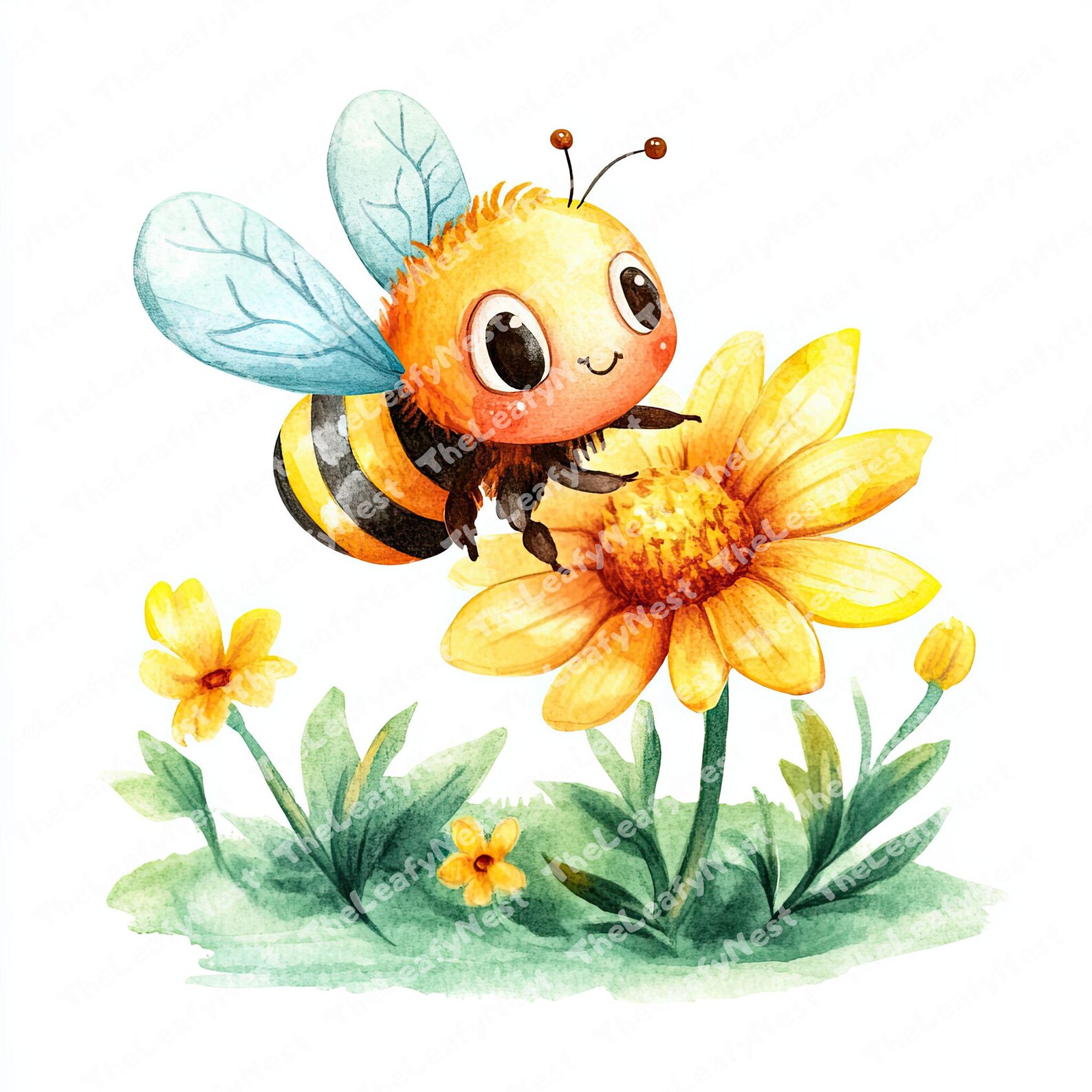 10 Cartoon Bee | Cute Bee | Chibi Bee | Cute Clipart | Kawaii Bee ...