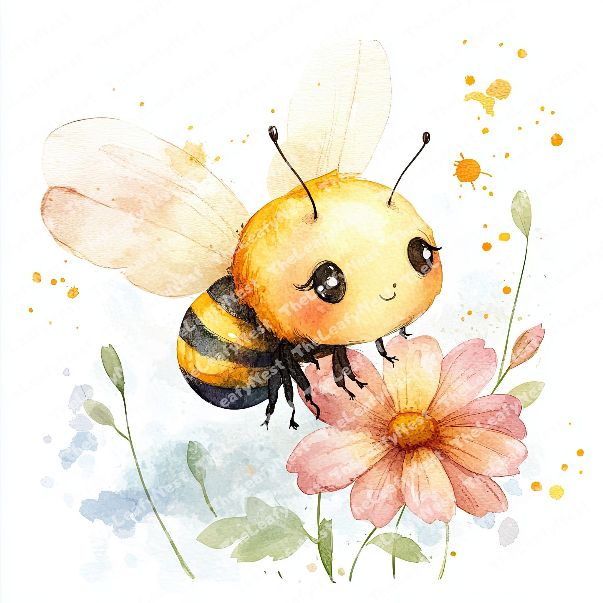 10 Cartoon Bee | Cute Bee | Chibi Bee | Cute Clipart | Kawaii Bee ...