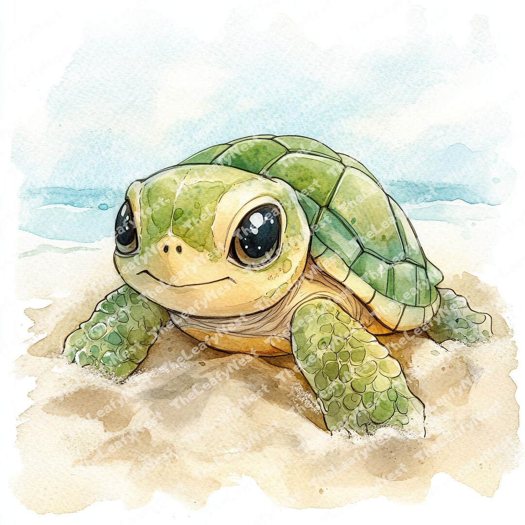 6 Cartoon Turtle | Cute Turtle | Chibi Turtle | Cute Clipart |printable ...