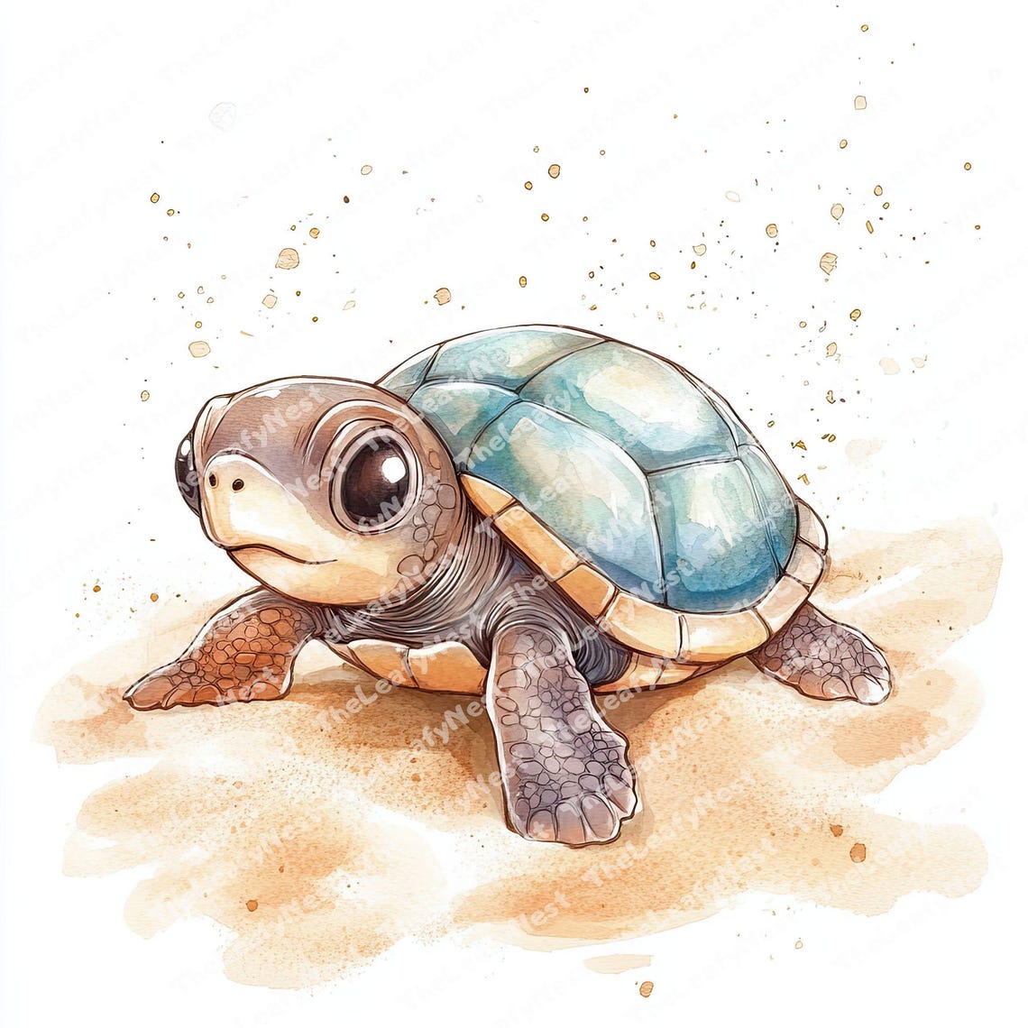 6 Cartoon Turtle | Cute Turtle | Chibi Turtle | Cute Clipart |printable ...