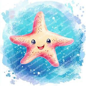 10 Cartoon Starfish | Cute Starfish | Chibi Starfish | Cute Clipart ...
