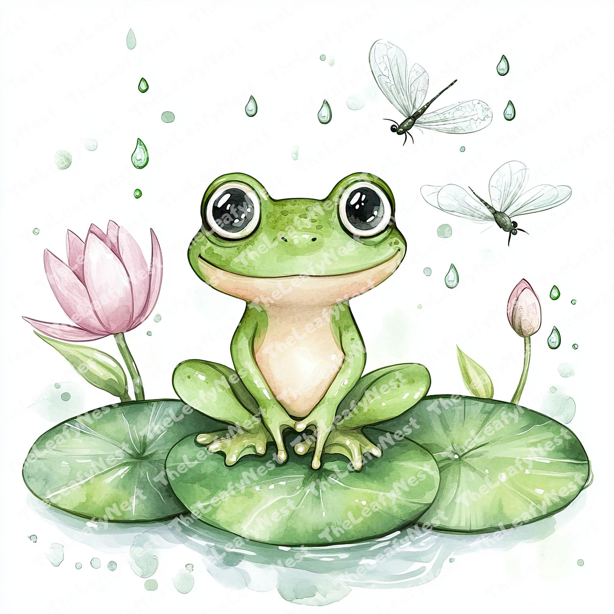 14 Cartoon Frog | Cute Frog | Chibi Frog | Cute Clipart |kawaii Frog ...