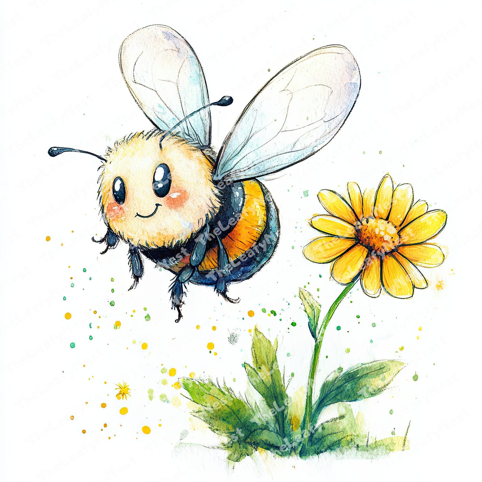 10 Cartoon Bee | Cute Bee | Chibi Bee | Cute Clipart | Kawaii Bee ...