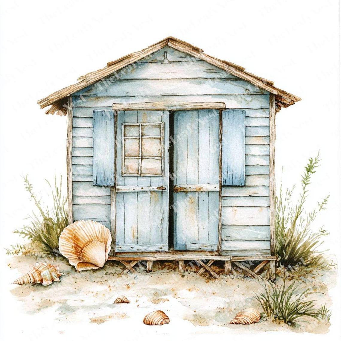 13 Beach Hut Clipart, Driftwood House Clipart, Coastal Cottage Clipart ...