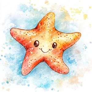 10 Cartoon Starfish | Cute Starfish | Chibi Starfish | Cute Clipart ...