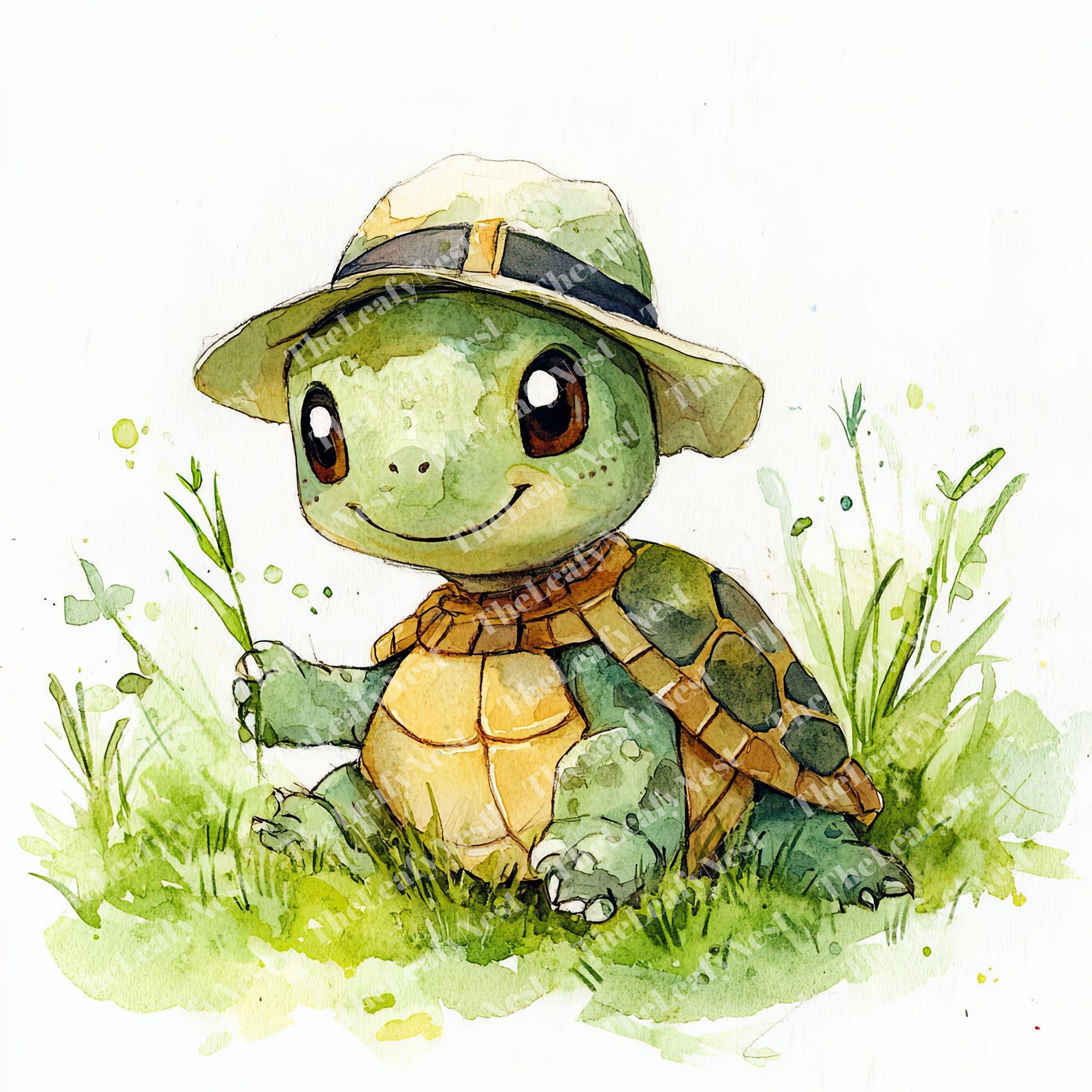 11 Explorer Turtle Cartoon Clipart, Smiling Turtle Clipart,printable ...