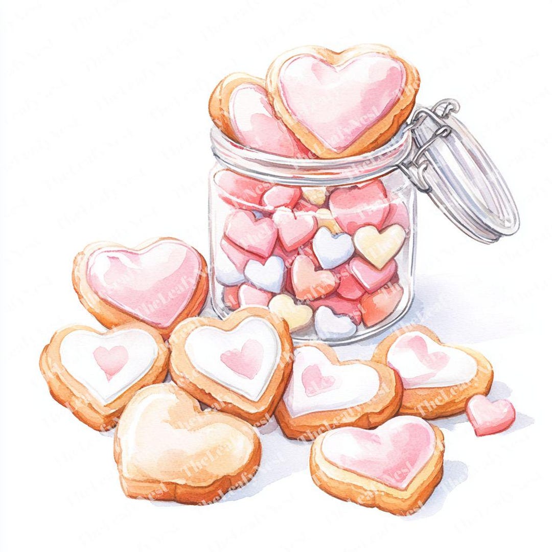 10 Heart Sugar Cookies Clipart | Love Clipart | Valentine's Day ...