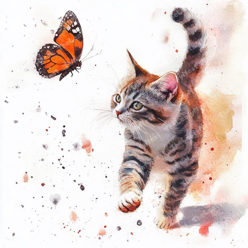 12 Cat Clipart Bundle - Cute Cat Illustrations - Digital Download ...