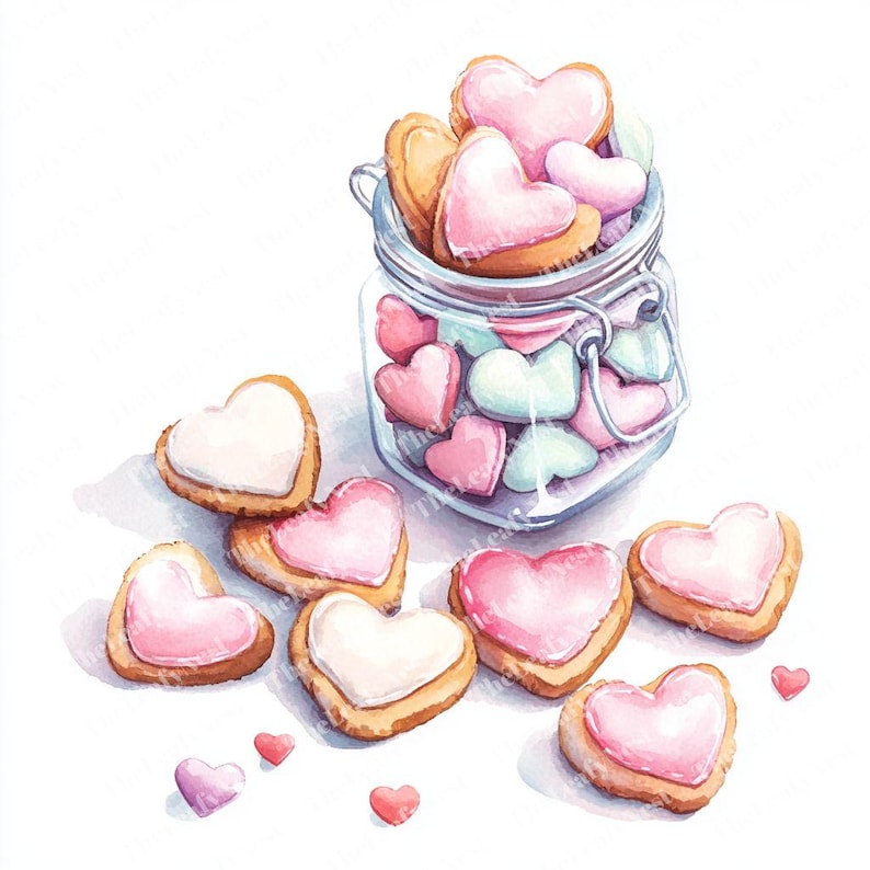 10 Heart Sugar Cookies Clipart | Love Clipart | Valentine's Day ...