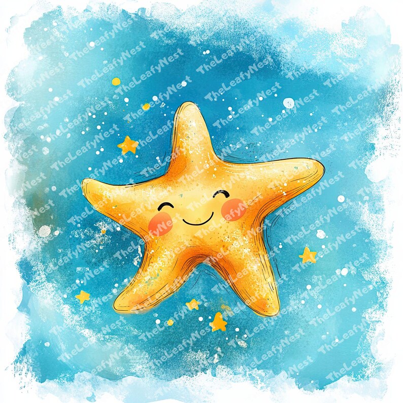 10 Cartoon Starfish | Cute Starfish | Chibi Starfish | Cute Clipart ...