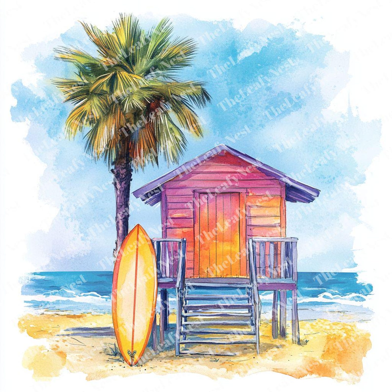 14 Beach Shack Clipart, Surfboard Clipart, Coastal Summer Clipart ...