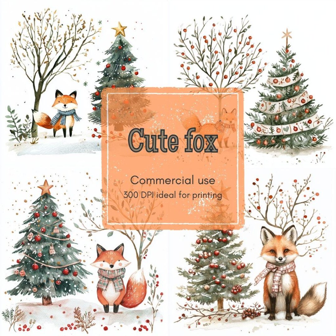 19 Winter Woodland Clipart, Watercolor Christmas Clip Art, Scandinavian ...