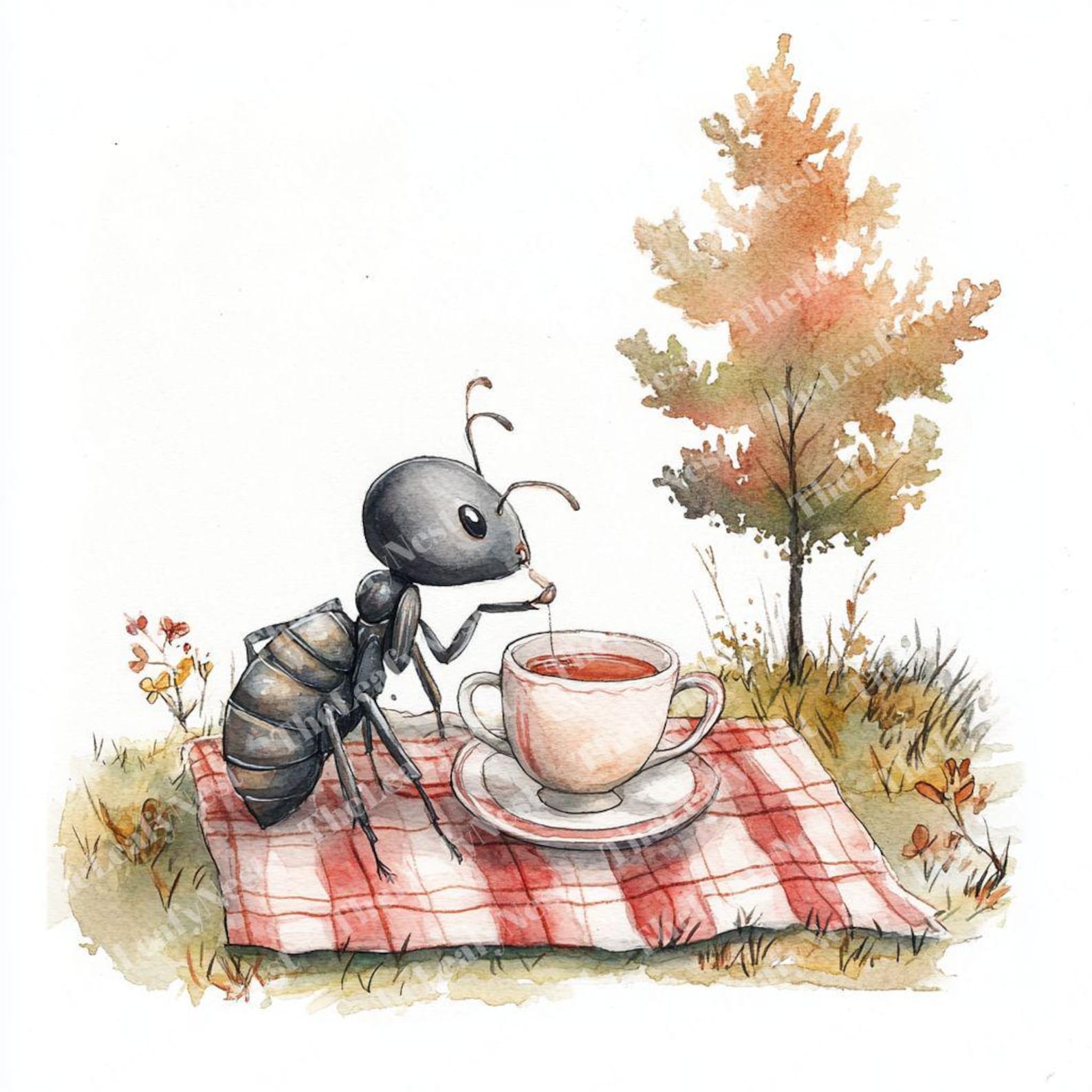 11 Tea Party Ant Clipart, Cute Picnic Bug Clipart, Garden Insect Art ...