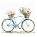Watercolor Bicycle Clipart: Floral Basket, Pastel Bike (JPG & PNG ...