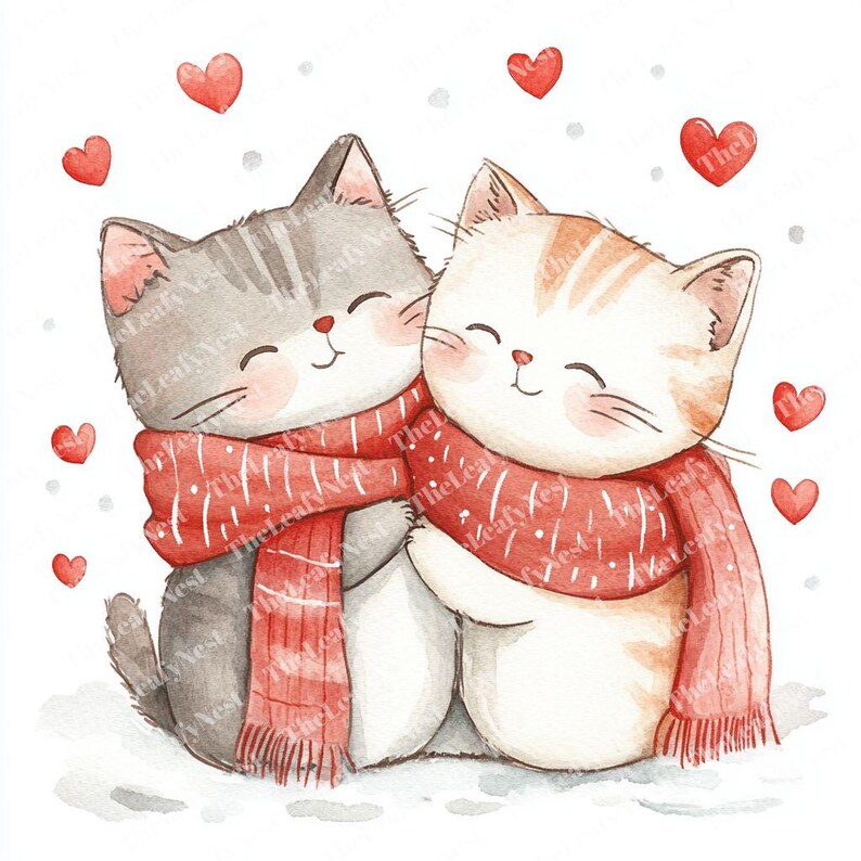 12 Cats in Love Clipart | Love Clipart | Valentine's Clipart ...