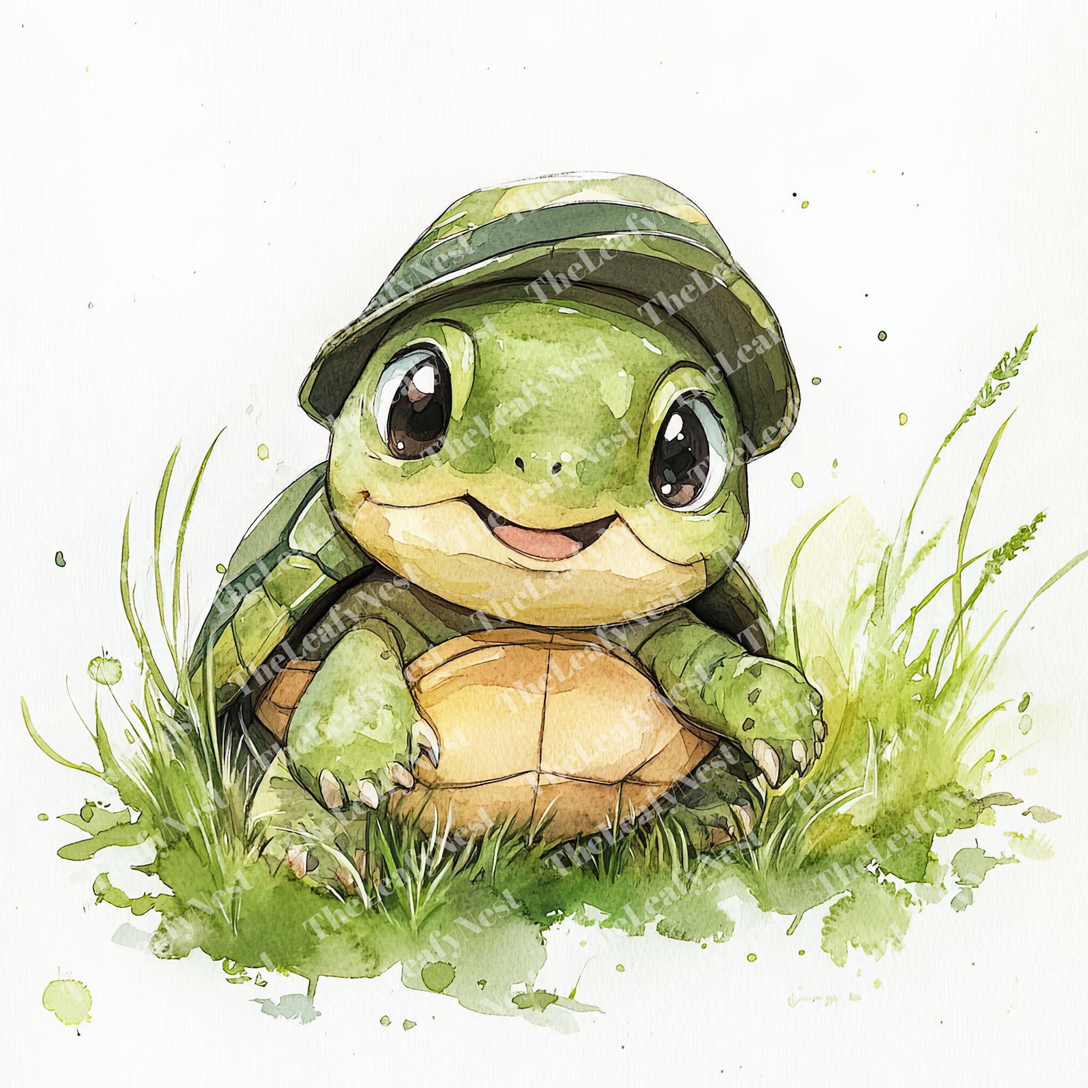 11 Explorer Turtle Cartoon Clipart, Smiling Turtle Clipart,printable ...