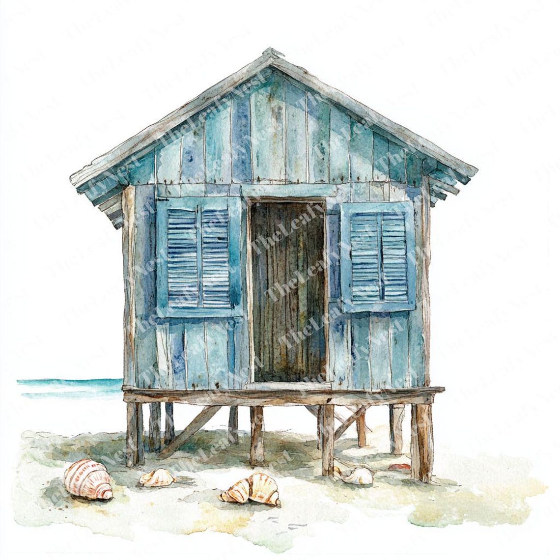 13 Beach Hut Clipart, Driftwood House Clipart, Coastal Cottage Clipart ...