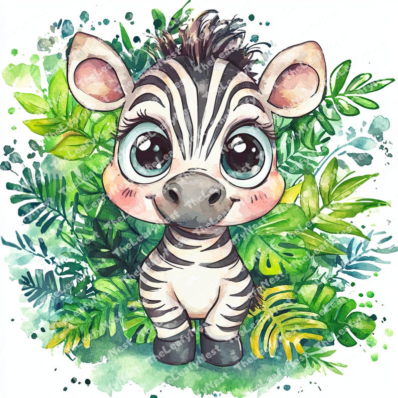 11 Cartoon Zebra | Cute Zebra | Chibi Zebra | Kawaii Zebra | Printable ...