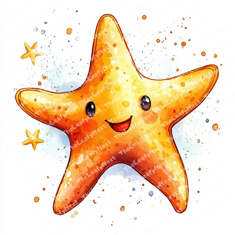 10 Cartoon Starfish | Cute Starfish | Chibi Starfish | Cute Clipart ...