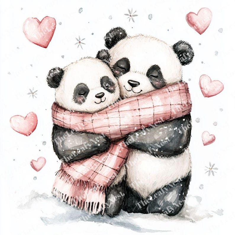 9 Panda Hugs Clipart | Love Clipart | Valentine's Clipart | Printable ...