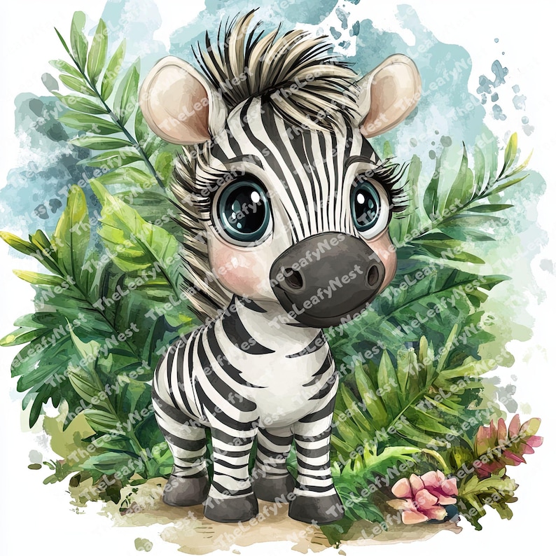 11 Cartoon Zebra | Cute Zebra | Chibi Zebra | Kawaii Zebra | Printable ...