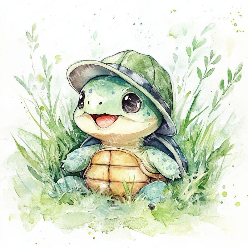 11 Explorer Turtle Cartoon Clipart, Smiling Turtle Clipart,printable ...