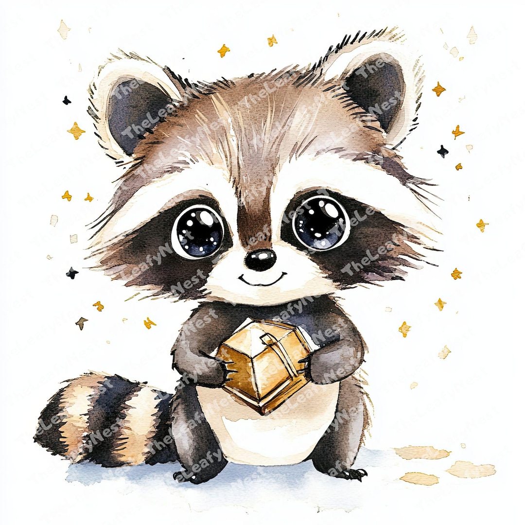 9 Cartoon Raccoon | Cute Raccoon | Chibi Raccoon | Cute Clipart ...