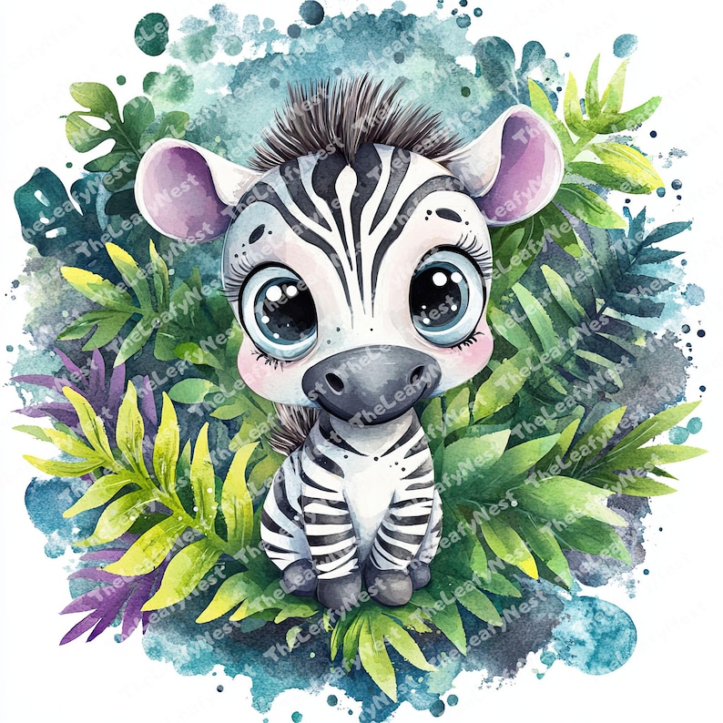 11 Cartoon Zebra | Cute Zebra | Chibi Zebra | Kawaii Zebra | Printable ...