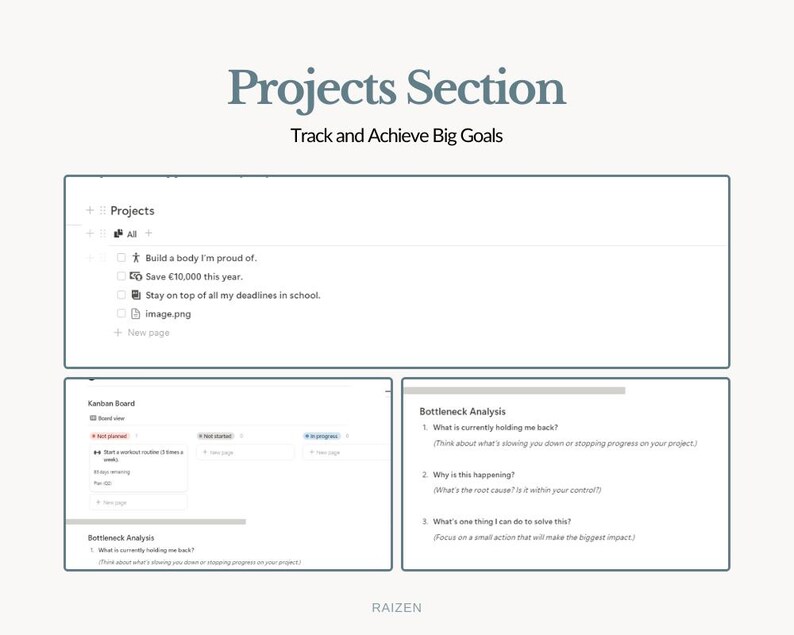Notion Goal Planner Template Minimalistic - Etsy