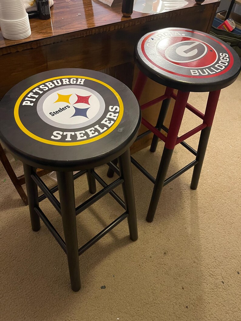 Painted Bar Stool - Etsy