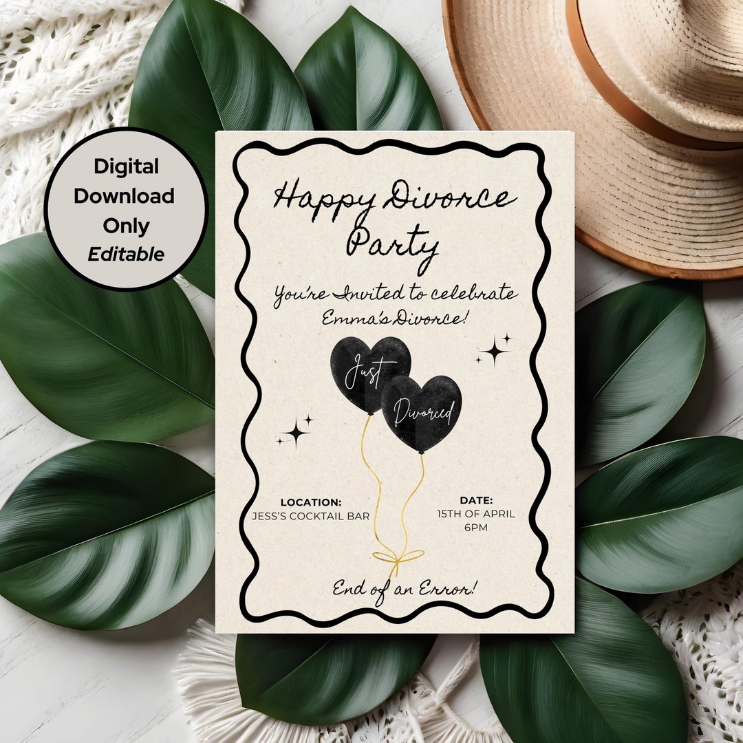 Happy Divorce Party Invitation, Untie the Knot, Divorced Era, Divorce ...