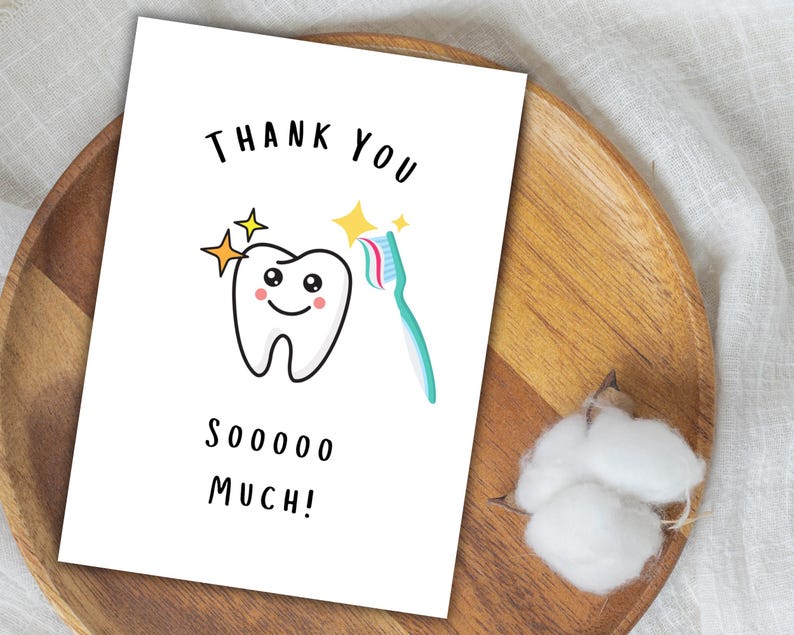 Thank You Dentist Card Printable, Thank You Hygienist, Star Dentist ...
