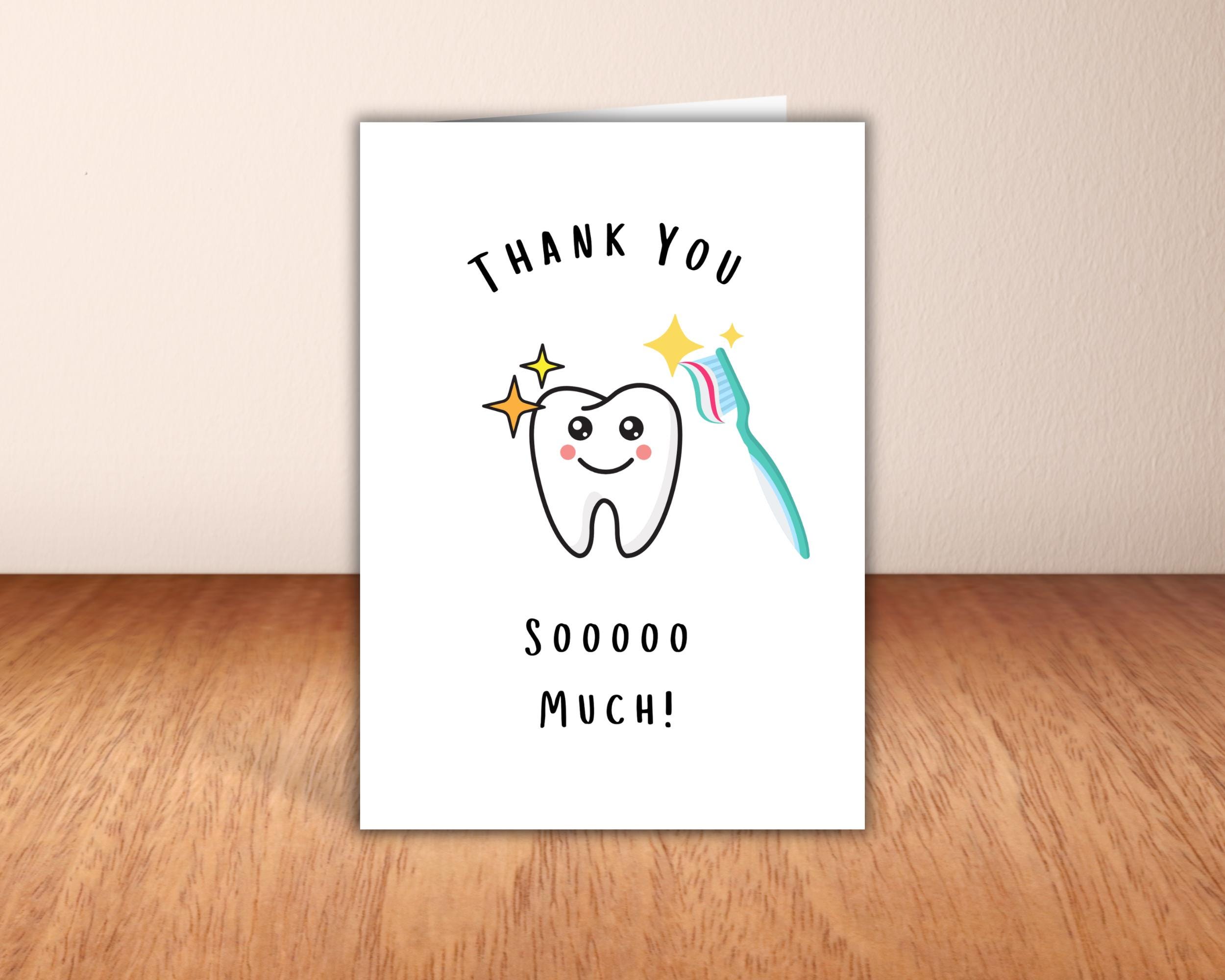 Thank You Dentist Card Printable, Thank You Hygienist, Star Dentist ...