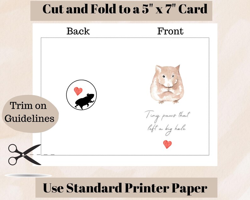 Hamster Sympathy Card Printable, Pet Bereavement Card, RIP Hamster Card ...