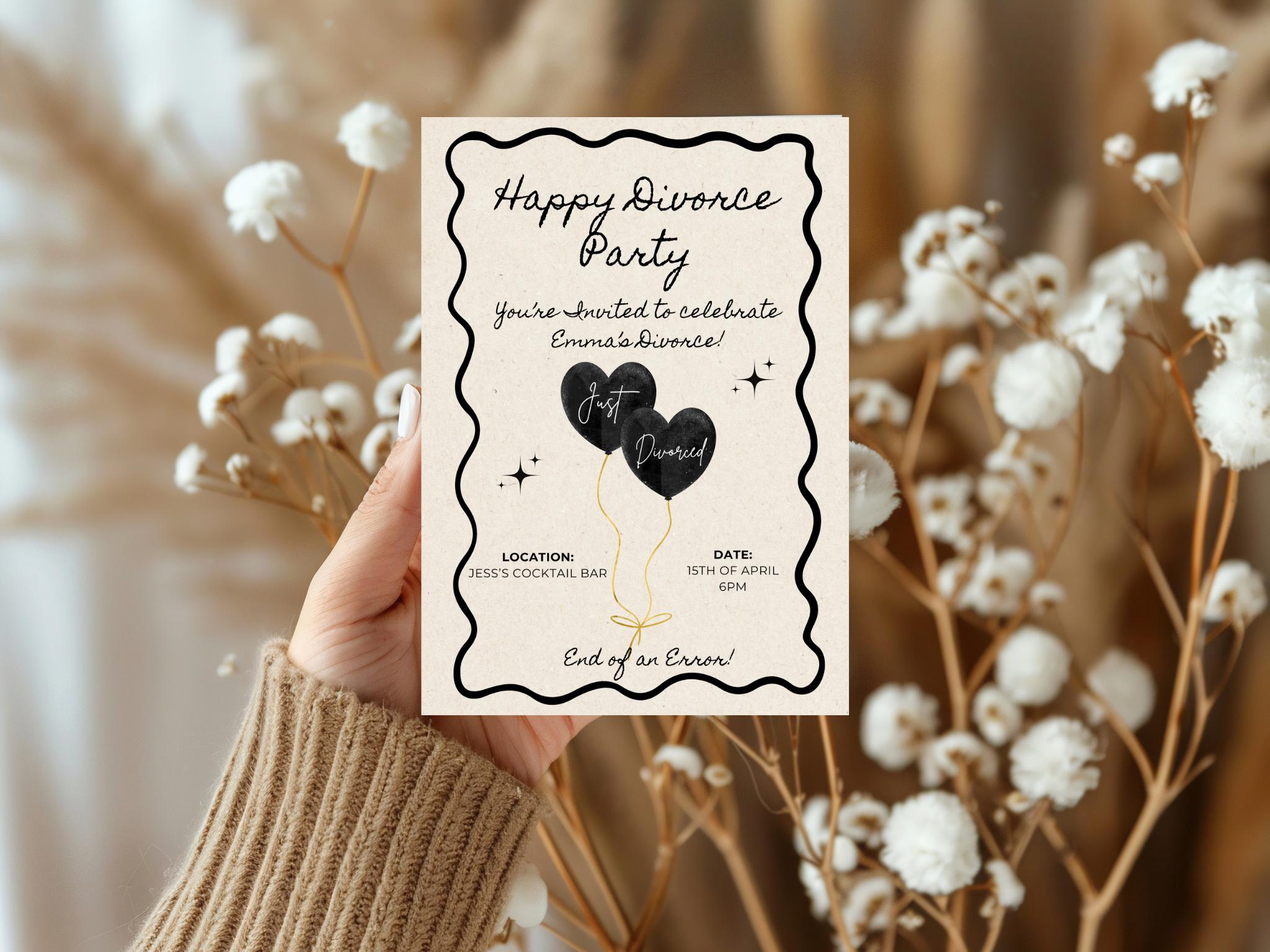 Happy Divorce Party Invitation, Untie the Knot, Divorced Era, Divorce ...
