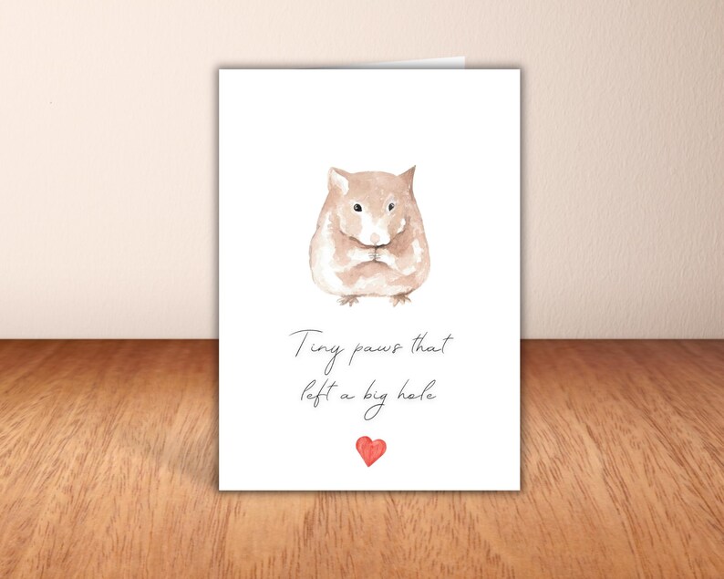 Hamster Sympathy Card Printable, Pet Bereavement Card, RIP Hamster Card ...