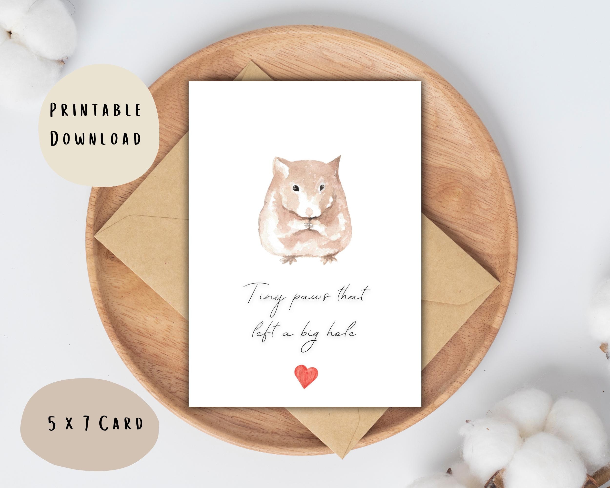 Hamster Sympathy Card Printable, Pet Bereavement Card, RIP Hamster Card ...