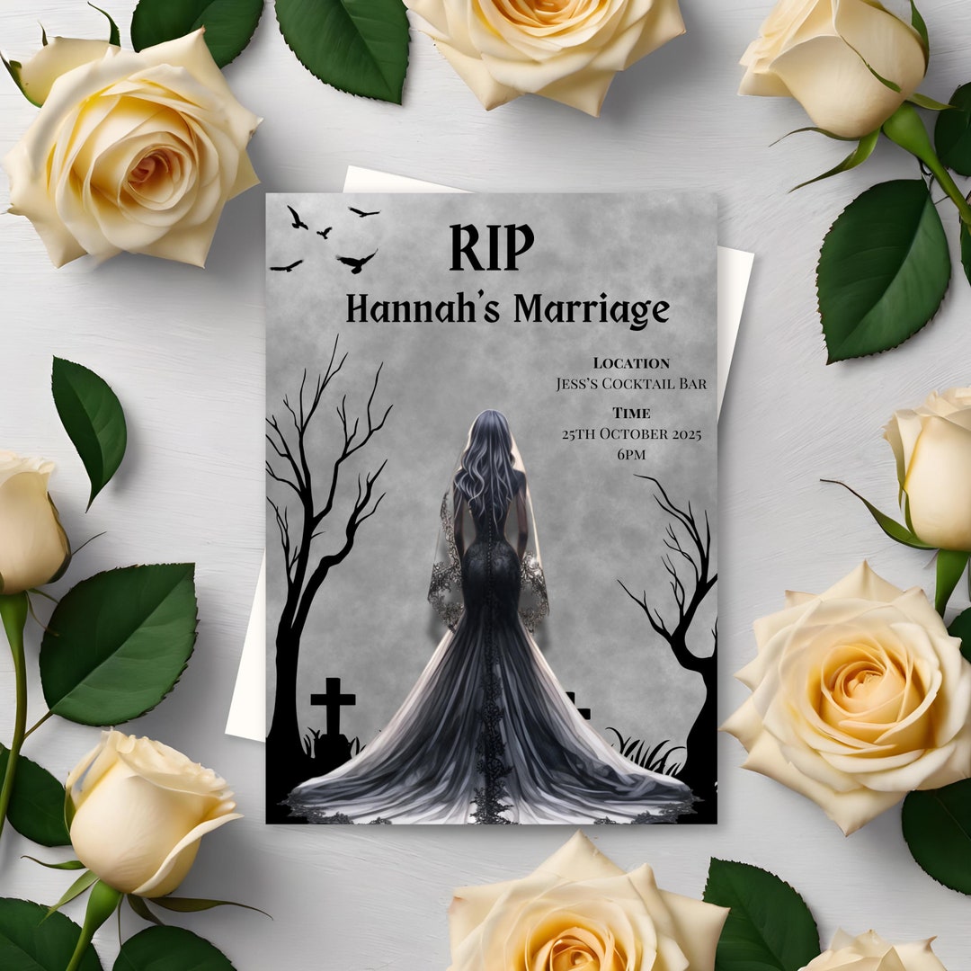 RIP Marriage Invitation, Breakup Party, Happy Divorce Party Invite ...