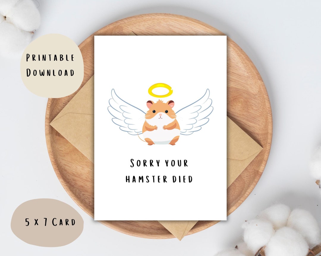 Hamster Sympathy Card Printable, Pet Bereavement, RIP Hamster, Pet ...