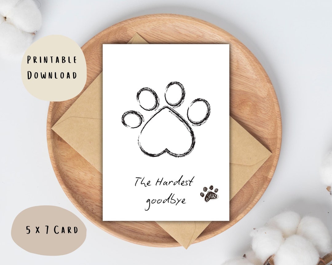 Pet Loss Card Printable, Pet Sympathy, Pet Memorial Card, Pet ...